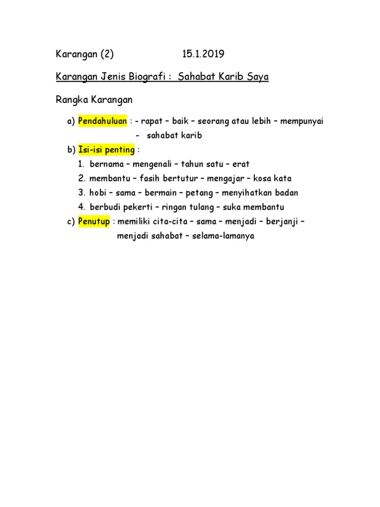 Karangan Sahabat Karib | PDF