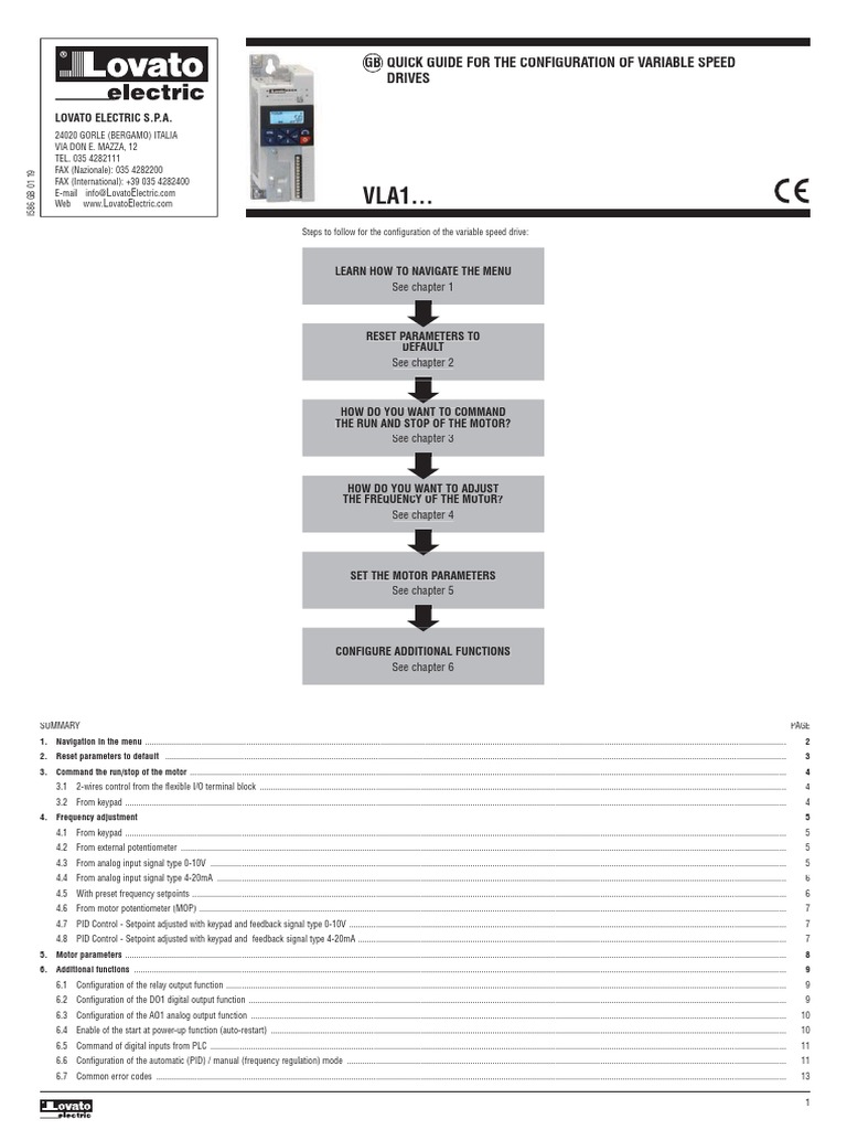 Quick Guide For The Configuration of Variable Speed Drives GB GB | PDF ...