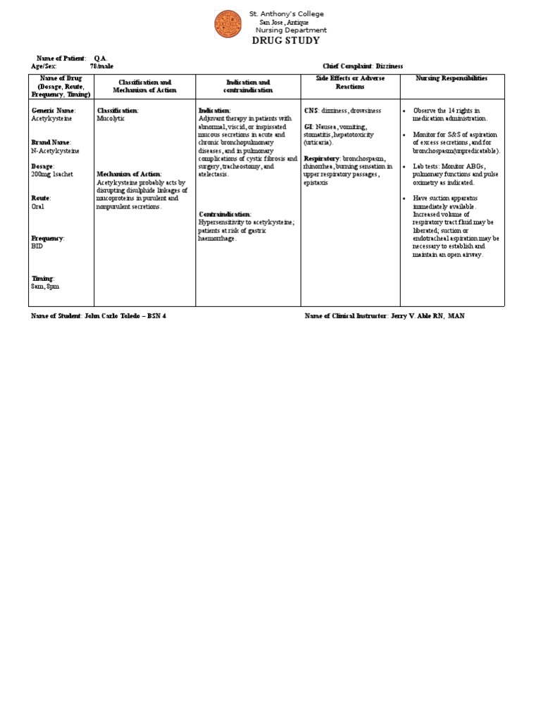 Acetylcysteine NAC | PDF | Clinical Medicine | Health Care