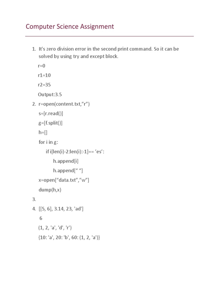 Csc Assignment Pdf 4017