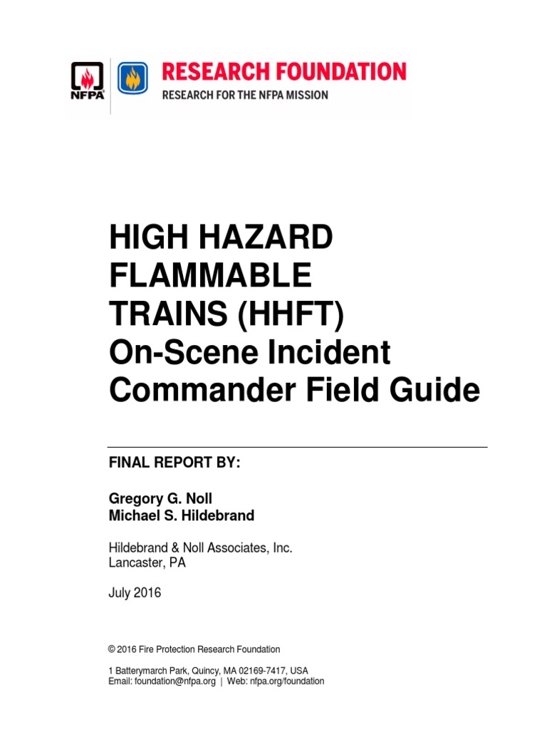 High Hazard Flammable Trains (HHFT) On-Scene Incident Commander Field ...