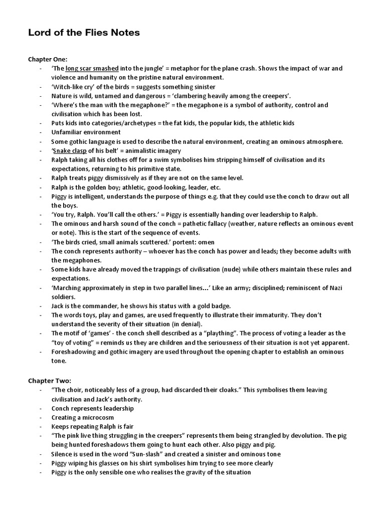 Lord of The Flies Notes | Download Free PDF | Narration