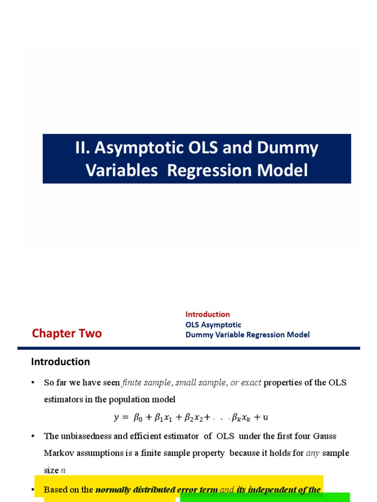 Chapter II | PDF | Ordinary Least Squares | Dummy Variable (Statistics)