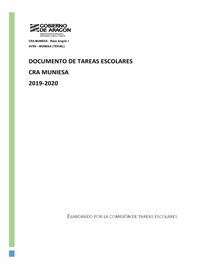 Documento de Tareas Escolares | PDF | Salón de clases | Aprendizaje