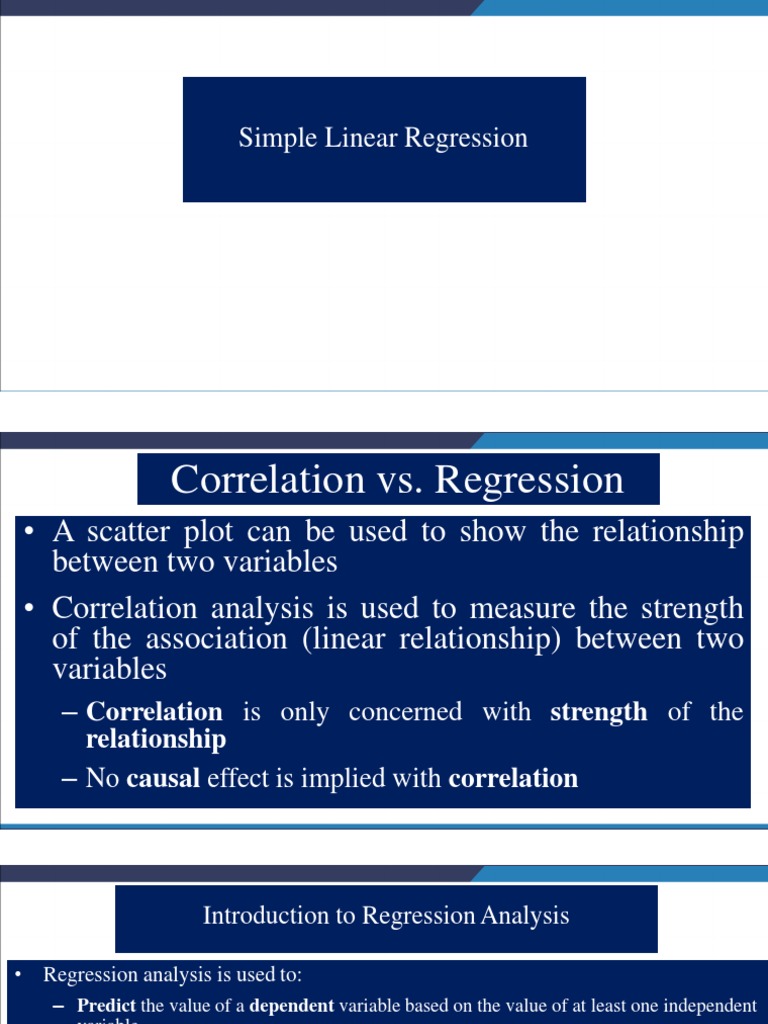 L20 - Regression Analysis 1 PDF | PDF | Regression Analysis | Correlation And Dependence