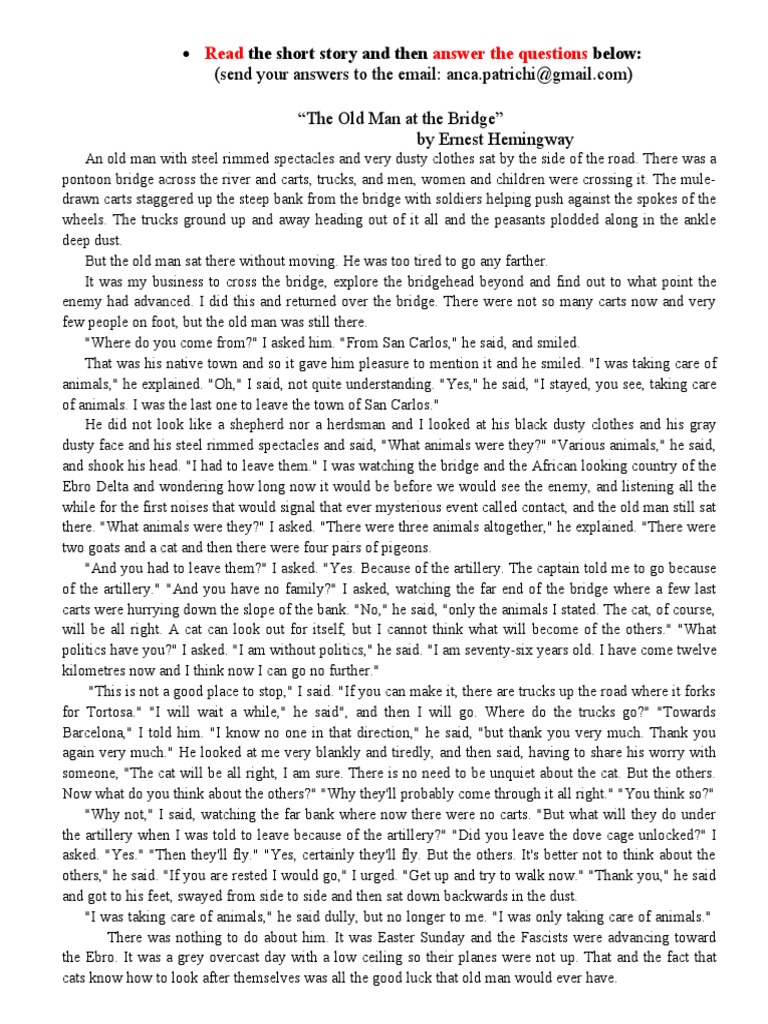 Hemingway Old Man - at The Bridge | PDF