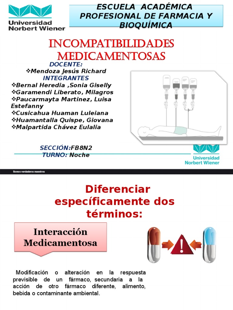 Incompatibilidades Medicamentosas en Farmacia | PDF | Medicamentos con ...