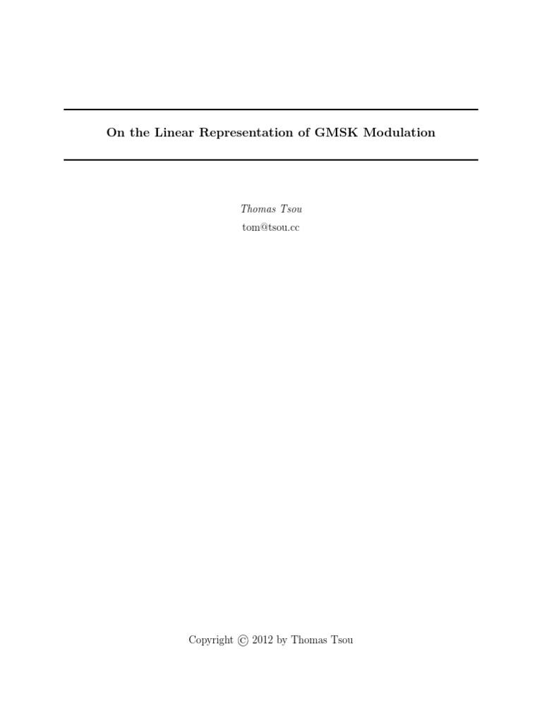 On The Linear Representation of GMSK Modulation | PDF | Sampling ...