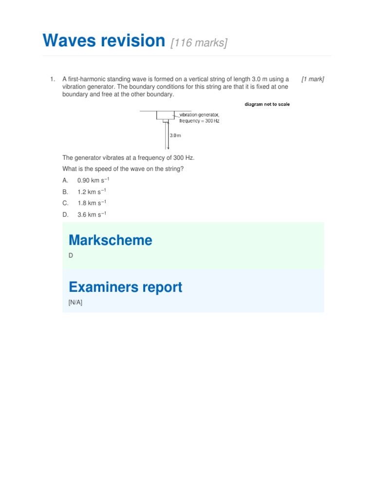 IB Questionbank | PDF | Waves | Wavelength