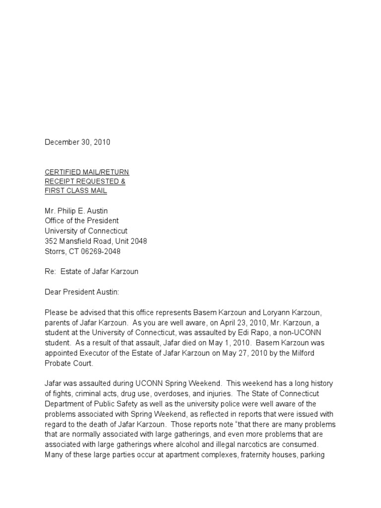 Certified Mail/Return Receipt Requested & First Class Mail | Download ...