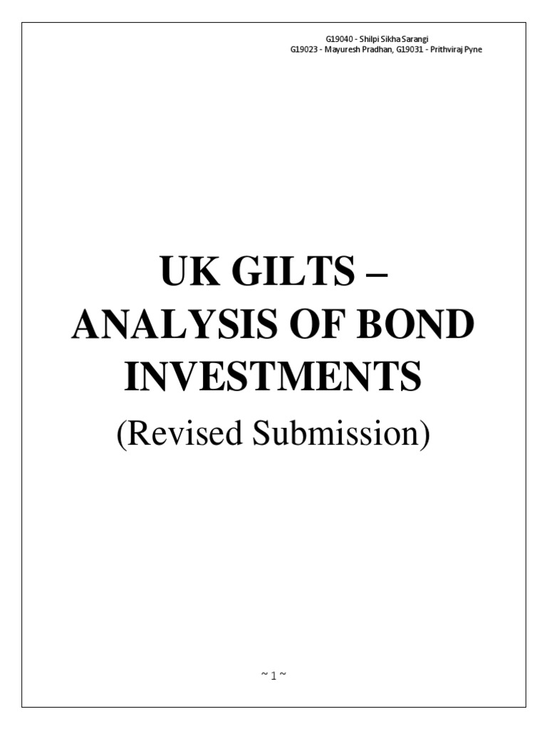 Uk Gilts - Analysis of Bond Investments: (Revised Submission) | PDF ...