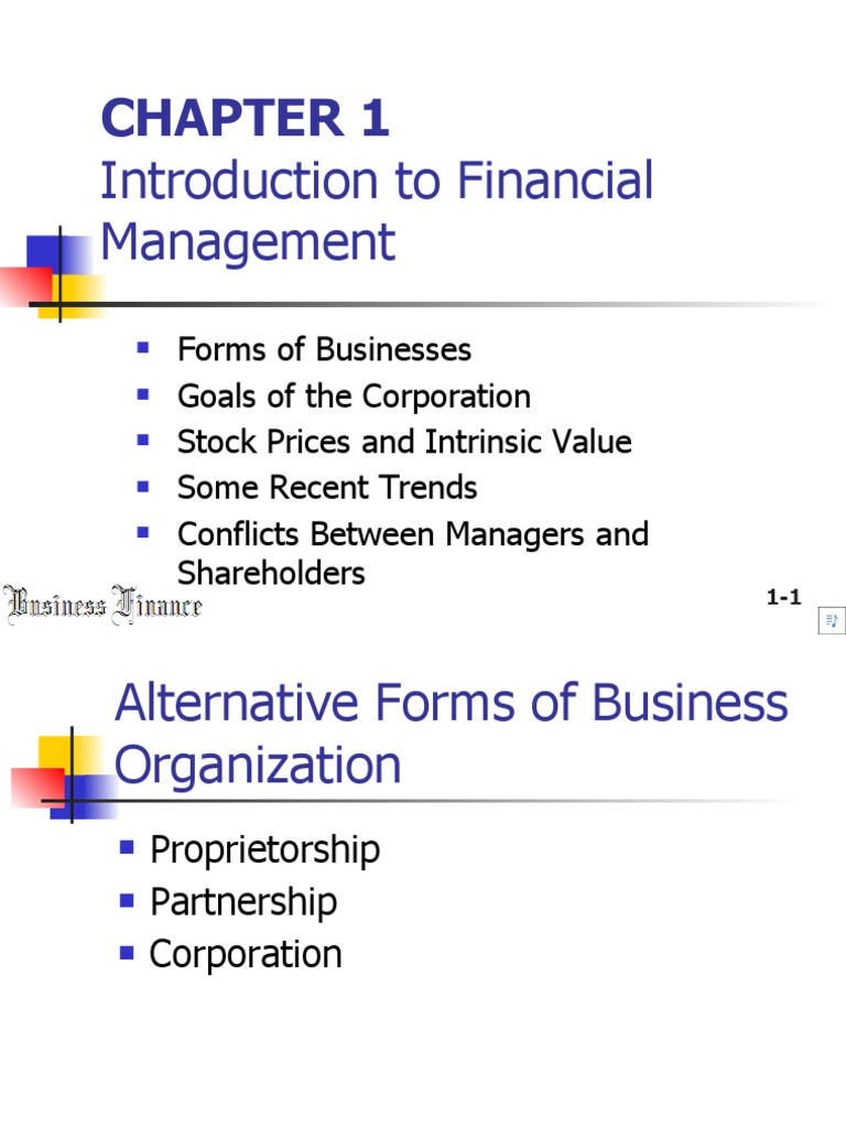 Chapter1 Introduction To Business Finance Presentation | PDF | Stocks ...
