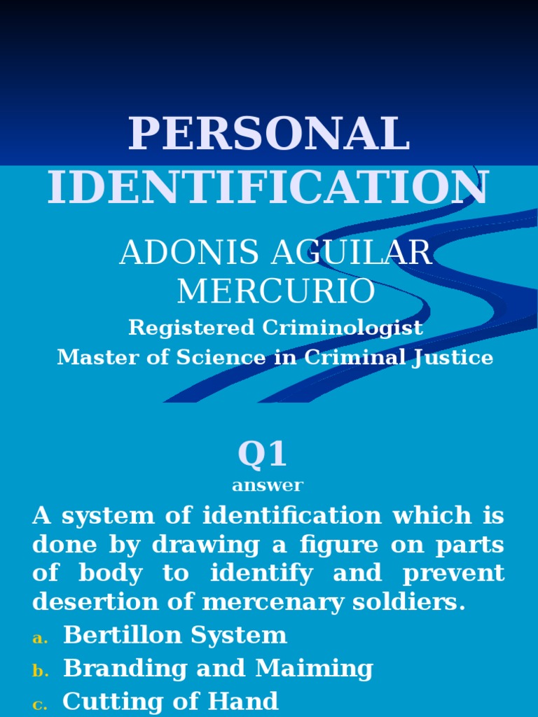 Personal Identification | PDF | Fingerprint | Hand
