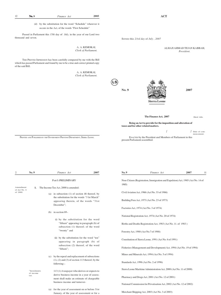Finance Act 2005 | PDF | Revenue | Taxes Finance Act 2005 | PDF | Revenue | Taxes