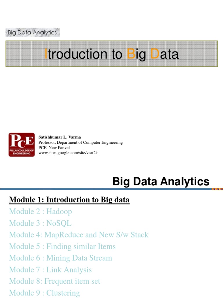 Troduction To Ig Ata: Big Data Analytics | PDF | Big Data | Data Science