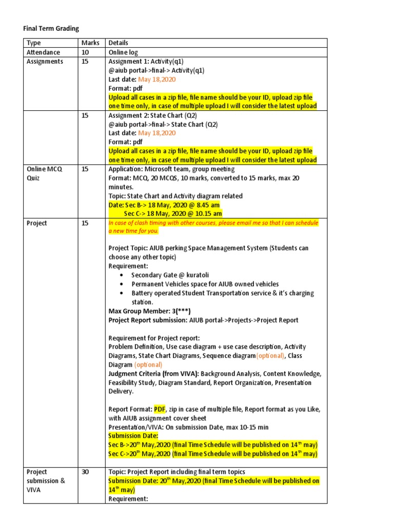 Updated OOAD Final Project Submission Notice | PDF | Zip (File Format) | Computing