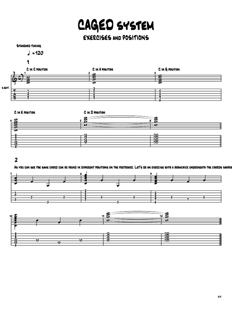 CAGED System | PDF | European Musical Instruments | Pitch (Music)