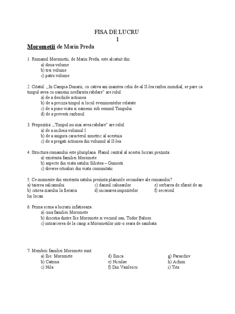 Morometii Fise PDF | PDF