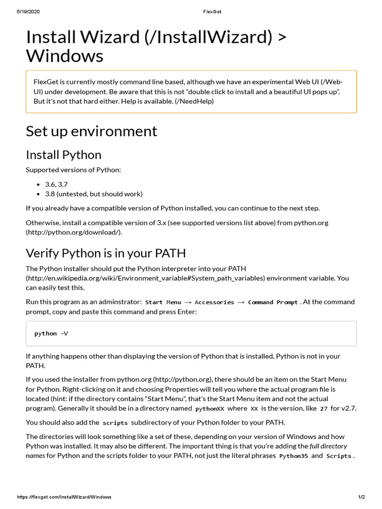 Install Wizard (/installwizard) Windows: Set Up Environment | PDF ...