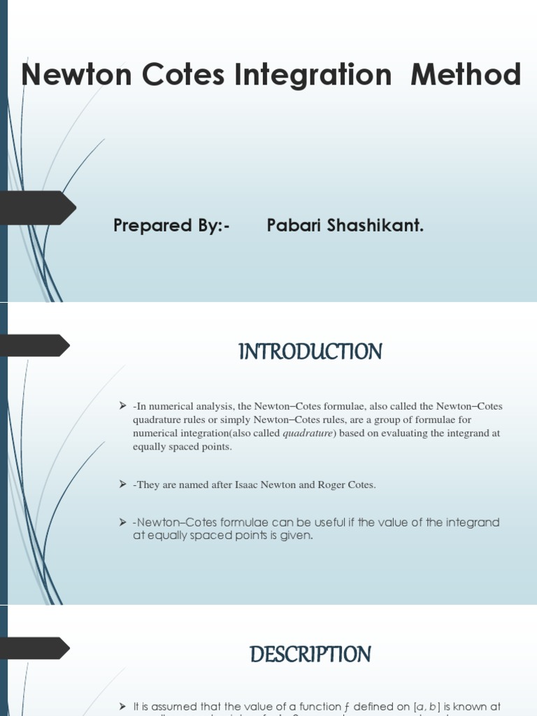 Newton-Cotes Integration Methods Explained | PDF | Integral ...