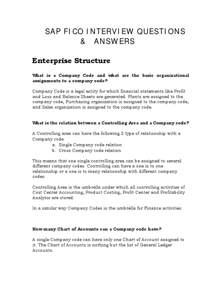 SAP FICO Interview Question and Answers Series One | PDF | Depreciation ...