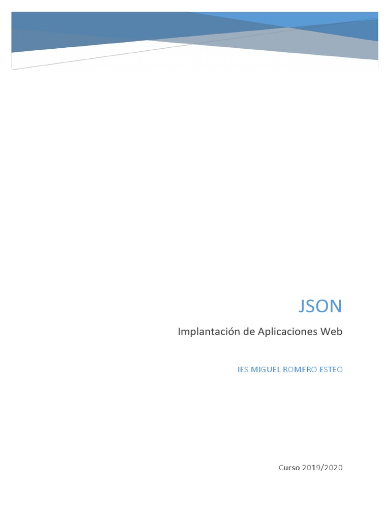 Unidad 2 - Estructura de Ficheros Json | PDF | Json | Script Java
