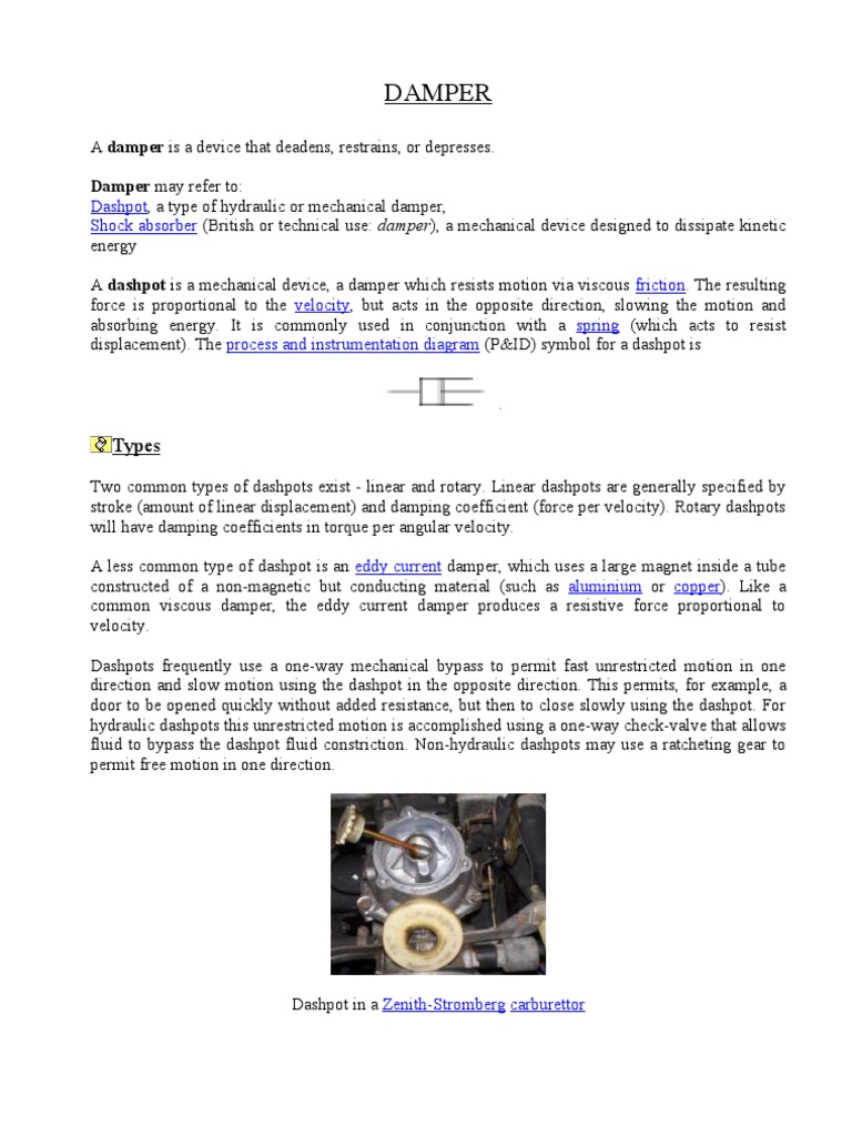 Dash Pot | PDF | Physics | Physical Quantities