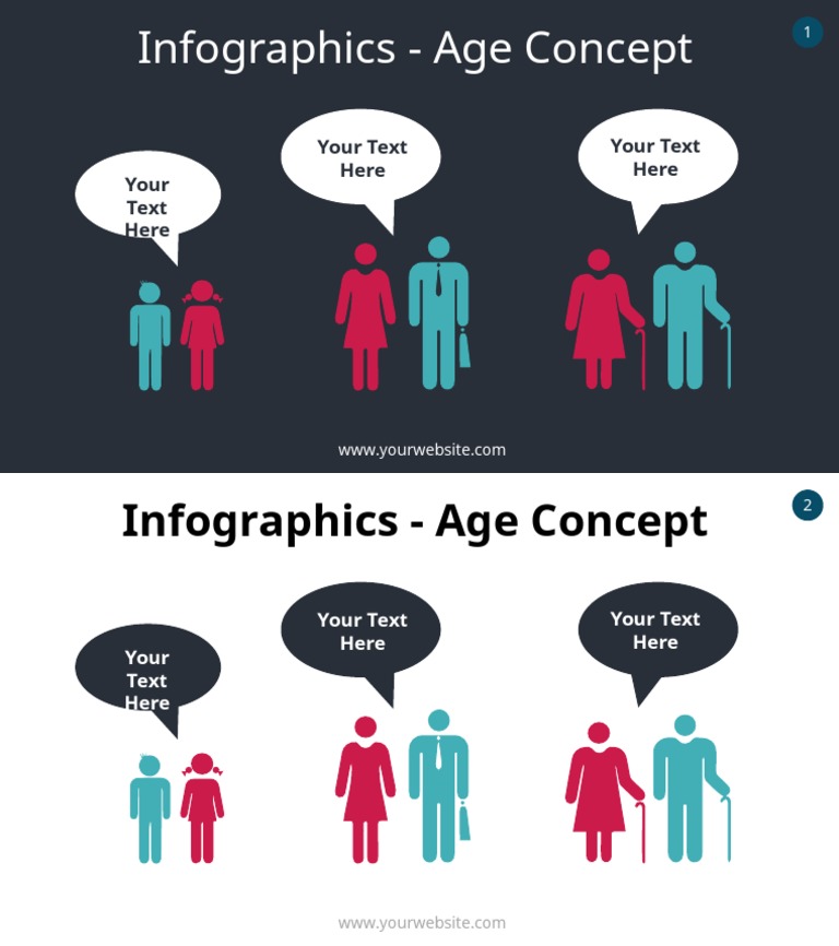 Infographics - Age Concept: Your Text Here Your Text Here Your Text ...