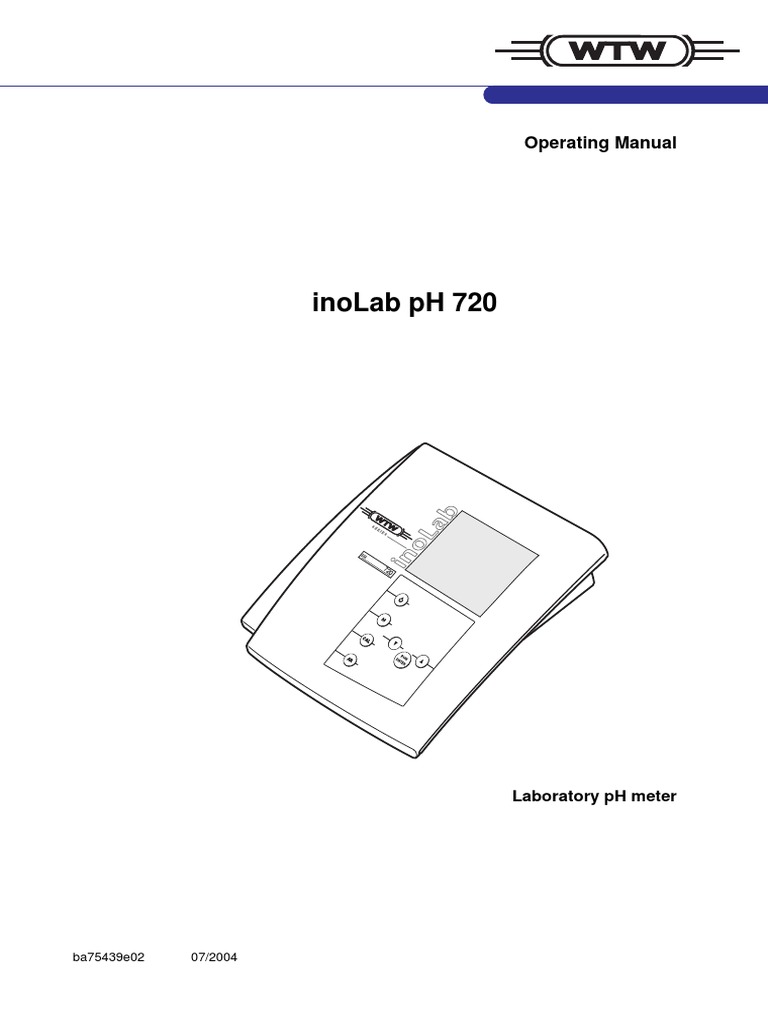 WTW Inolab PH 720 PH-Meter - User Manual | PDF | Ph | Safety
