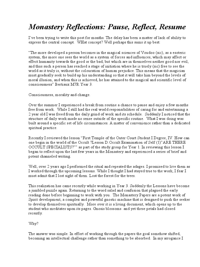 Monastery Reflections Pause, Reflect, Resume | Download Free PDF ...