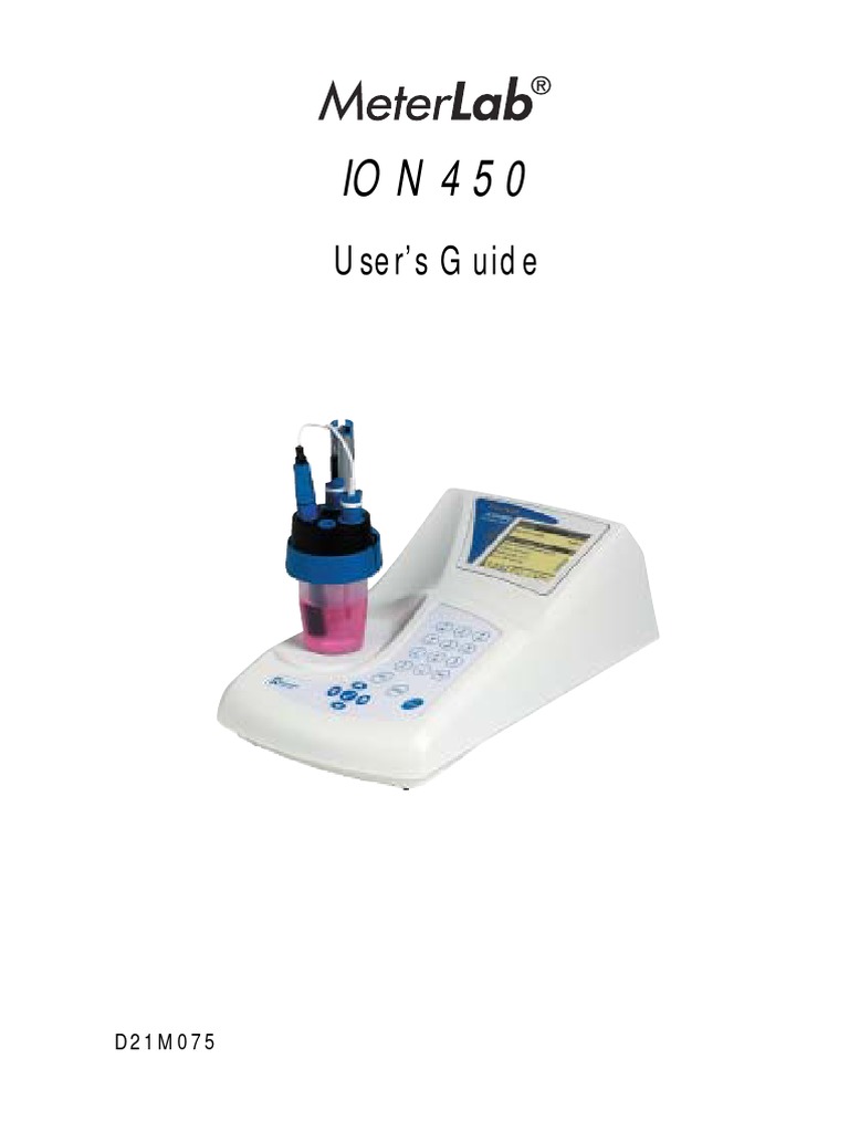 Radiometer MeterLab ION 450 - User Guide | PDF | Ph | Menu (Computing)