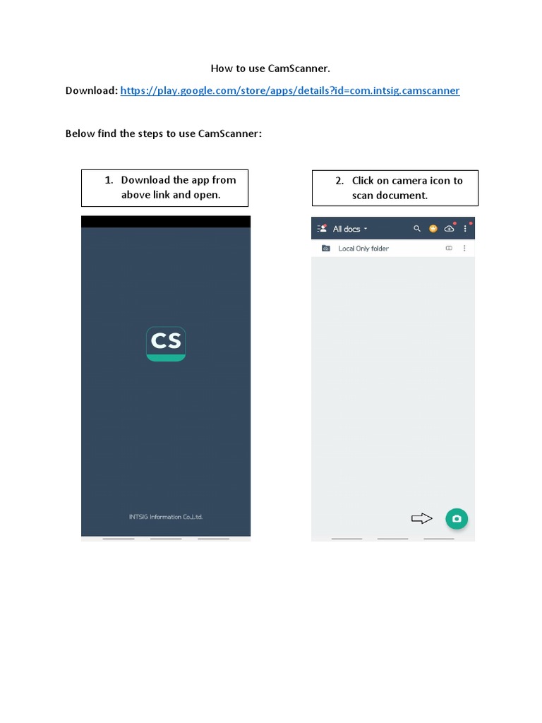 How To Use Camscanner. Download | PDF