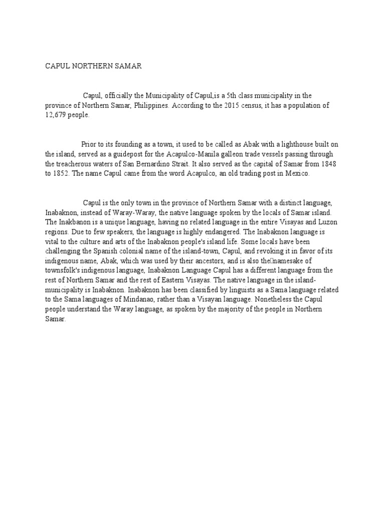 Capul Northern Samar | PDF | Social Science | History