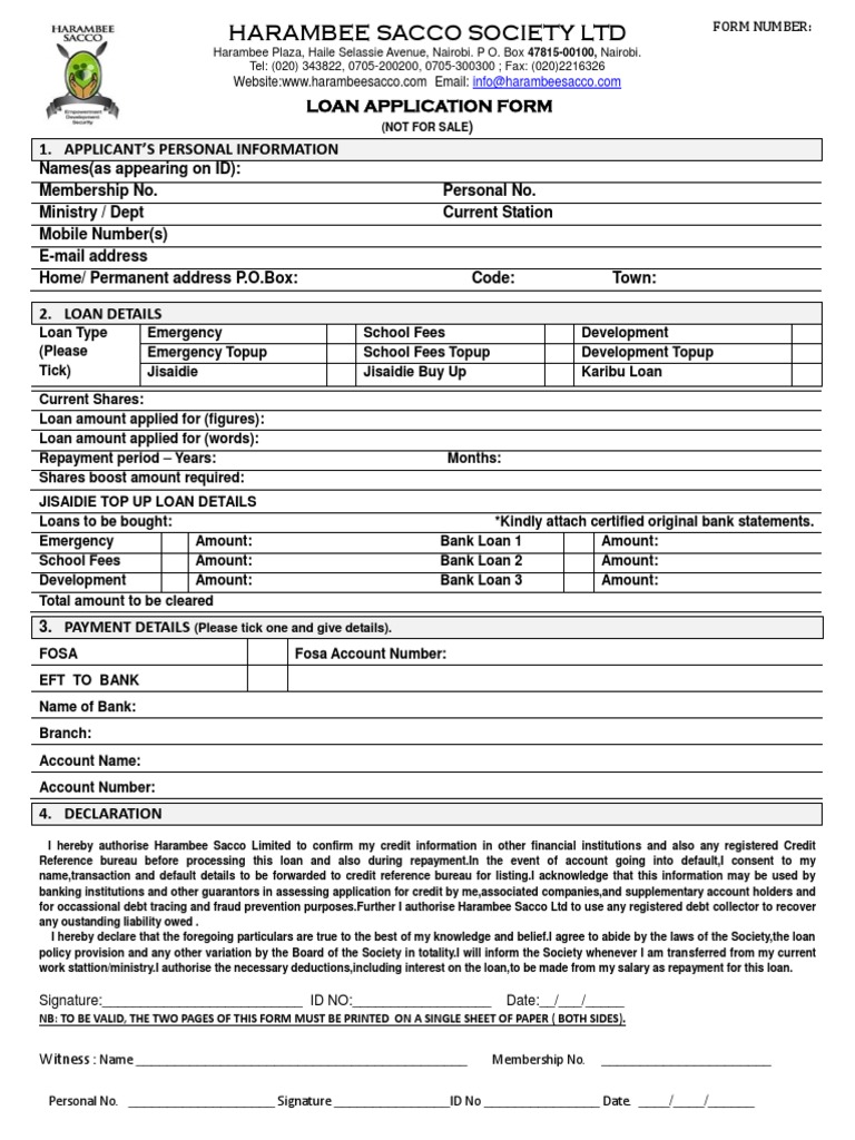 Loan Application Form 1. Applicant'S Personal Information | PDF | Loans ...