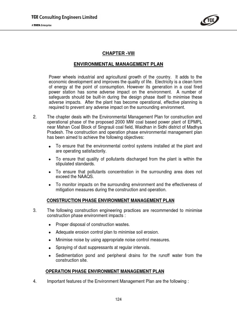 Environment Management Plan PDF | PDF | Water Quality | Fly Ash