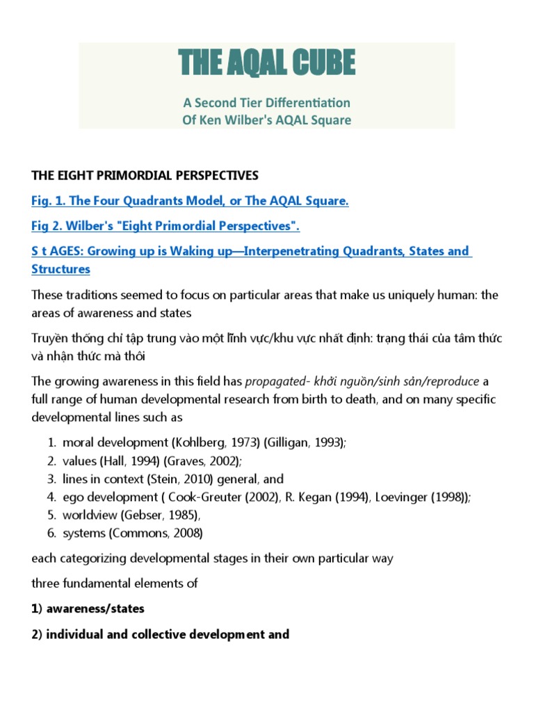 Understanding Wilber's AQAL Framework | PDF | Metaphysics ...