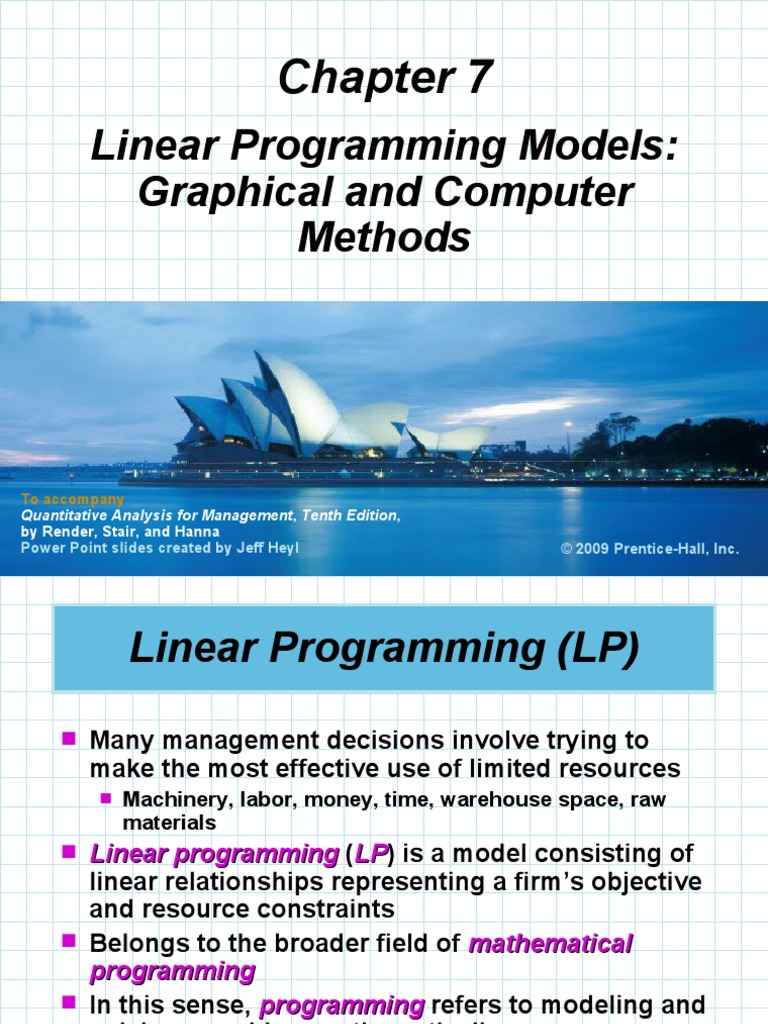 Linear Programming | PDF | Mathematical Optimization | Linear Programming