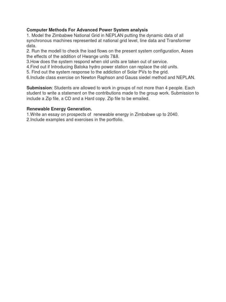 Computer Methods For Advanced Power System Analysis | PDF