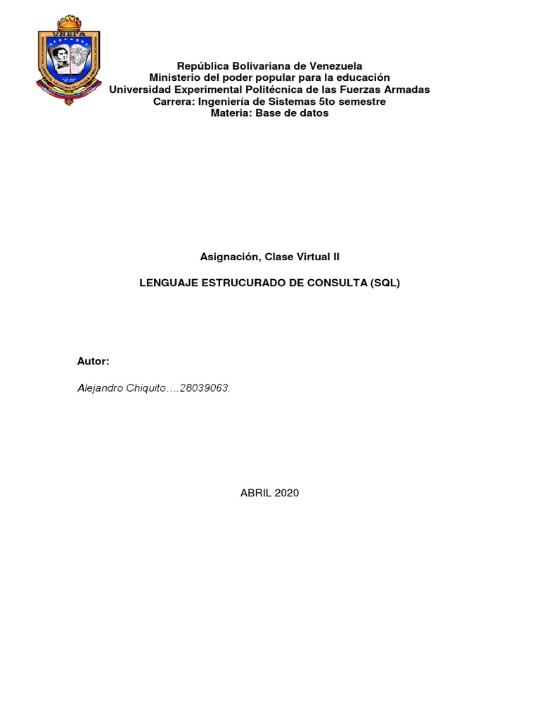 Lenguaje Estructurado de Consulta (SQL) | PDF | SQL | Modelado científico