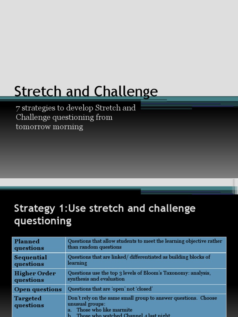 7 Strategies To Develop Stretch and Challenge Questioning From Tomorrow ...