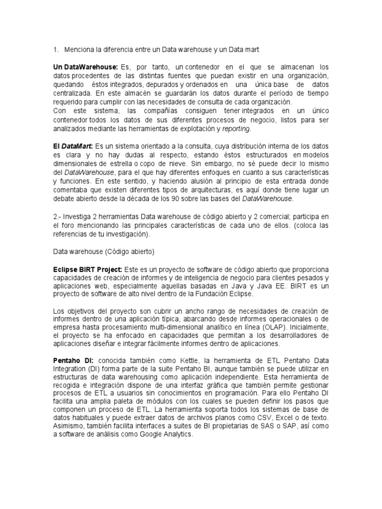 TECNOLOGÍA DE INFORMACIÓN APLICADA A LAS EMPRESAS (Foro3) | PDF | Oracle Corporation | Almacén ...