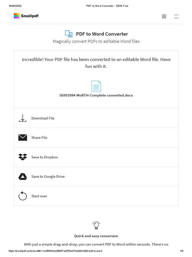 Free PDF to Word Conversion Tool | PDF | Microsoft Word | Computer File