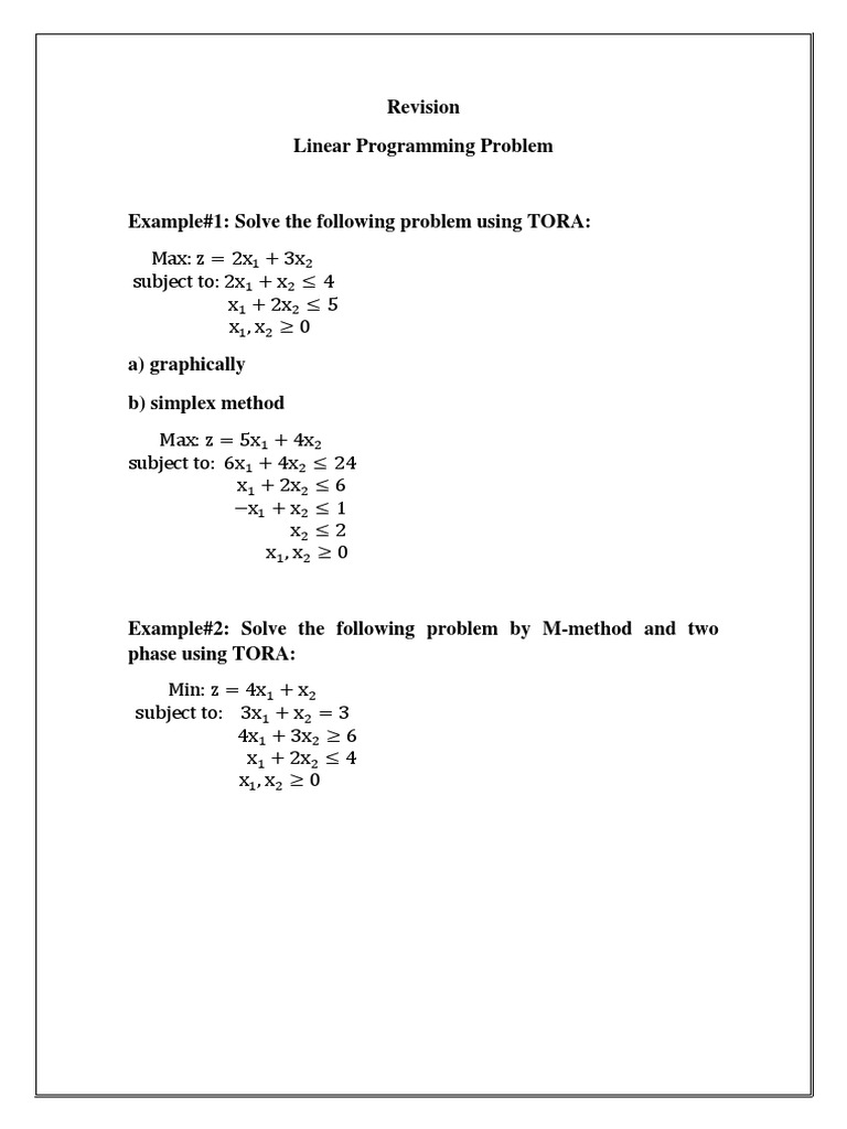 Linear Programming Problem Solving Techniques | PDF