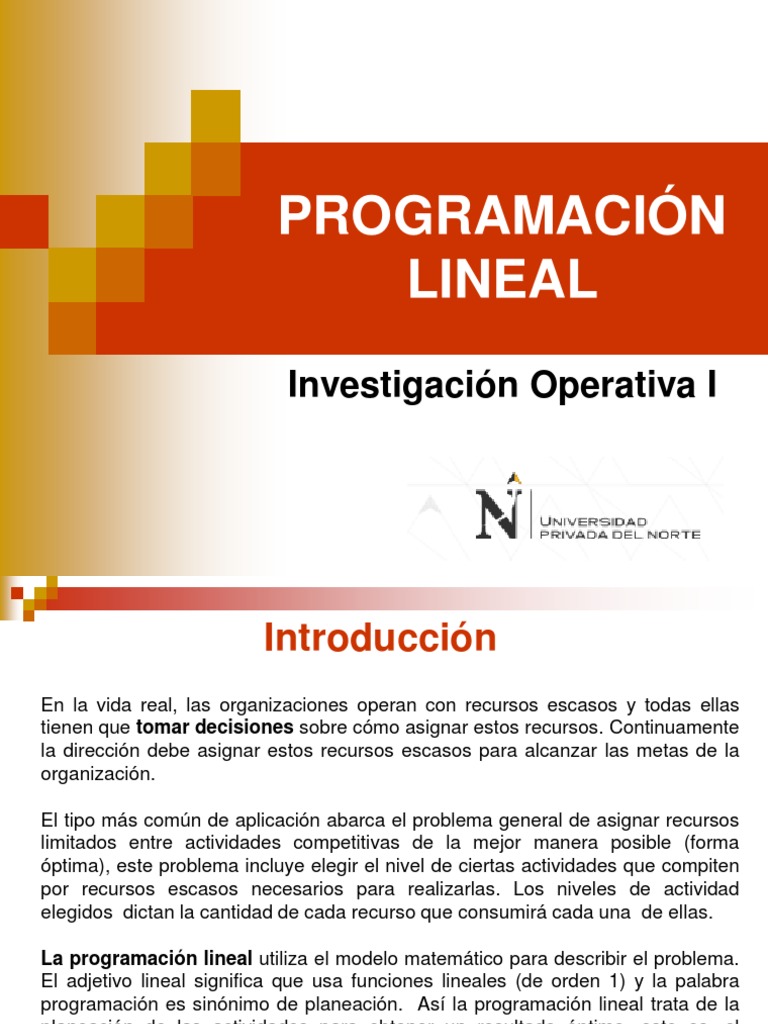 Programación Lineal: Optimización de Recursos | PDF | Programación ...