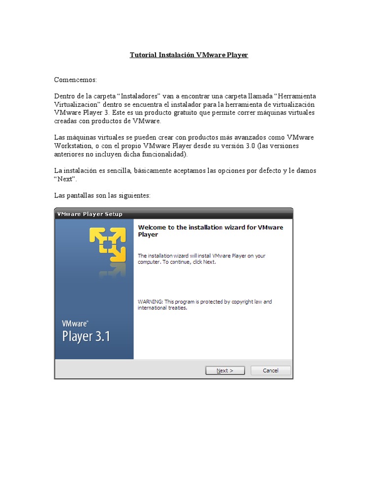 Tutorial Vmware Player Pdf Virtualización V Mware