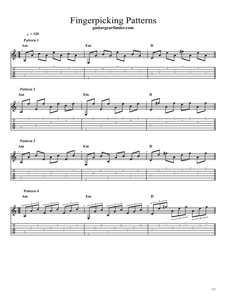 Fingerpicking Patterns PDF | PDF