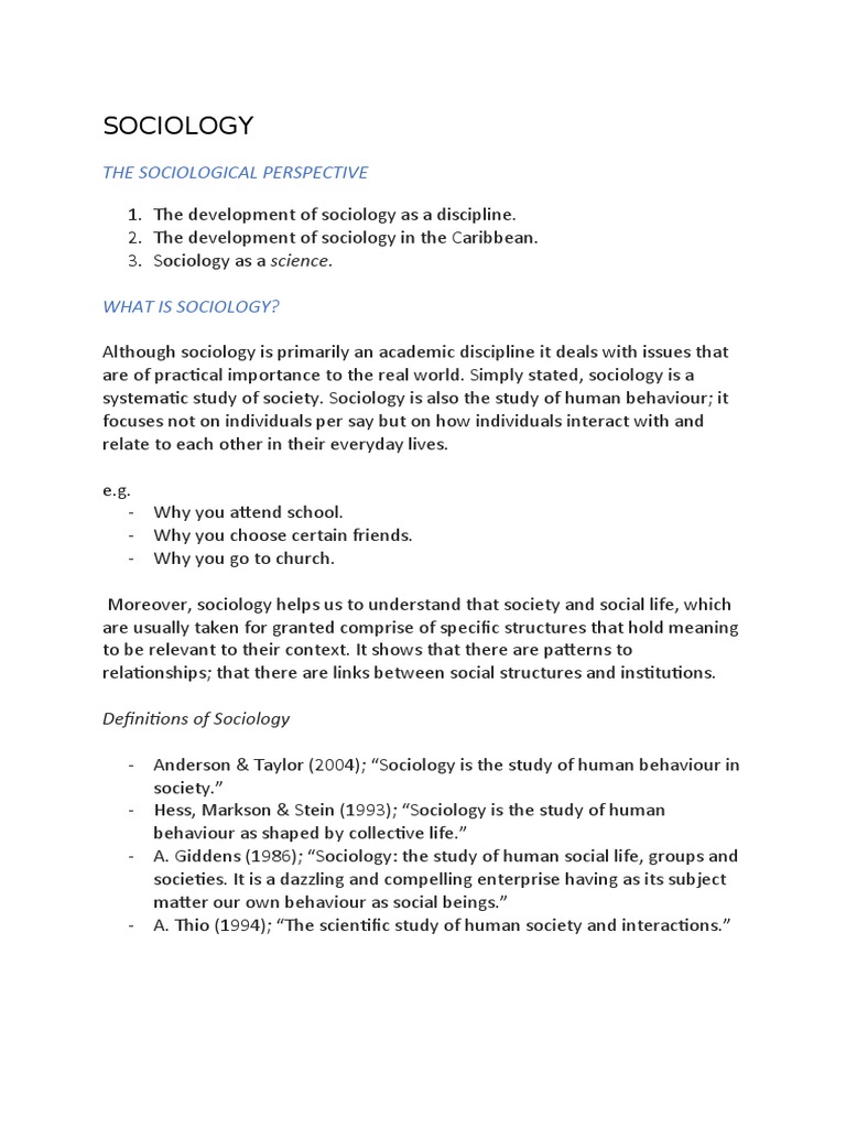 Sociology: The Sociological Perspective | PDF | Social Science