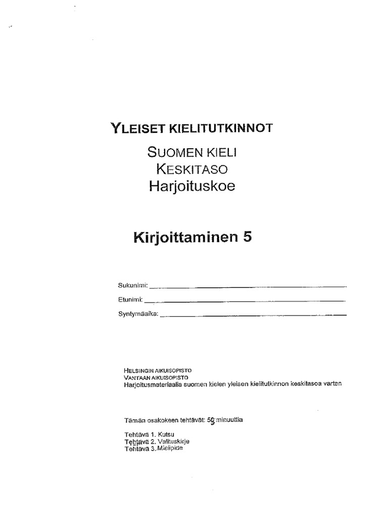 Yki Kirjoittaminen PDF | PDF