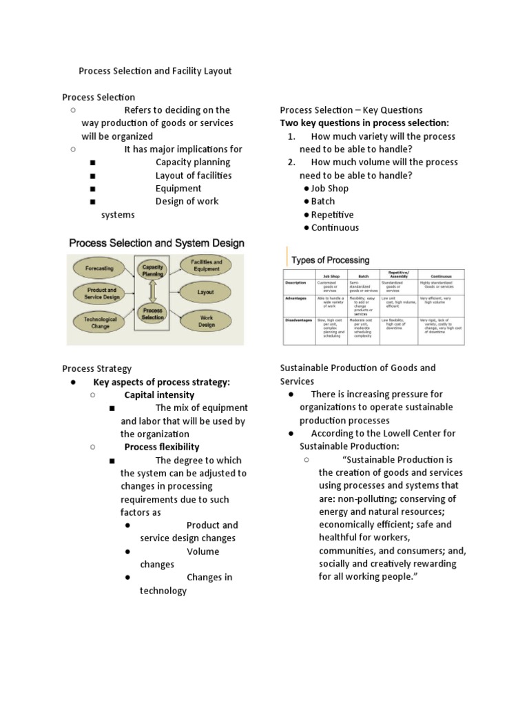 Process Selection and Facility Layout | PDF | Automation | Machines