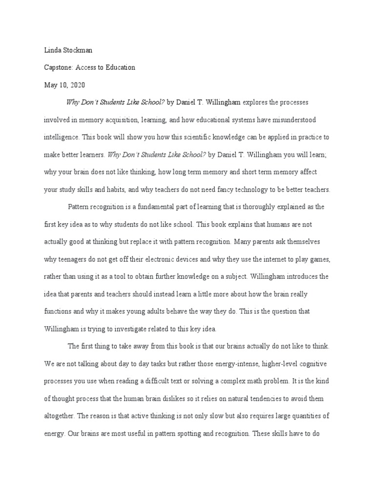 Why Don't Students Like School? by Daniel T. Willingham: Linda Stockman ...